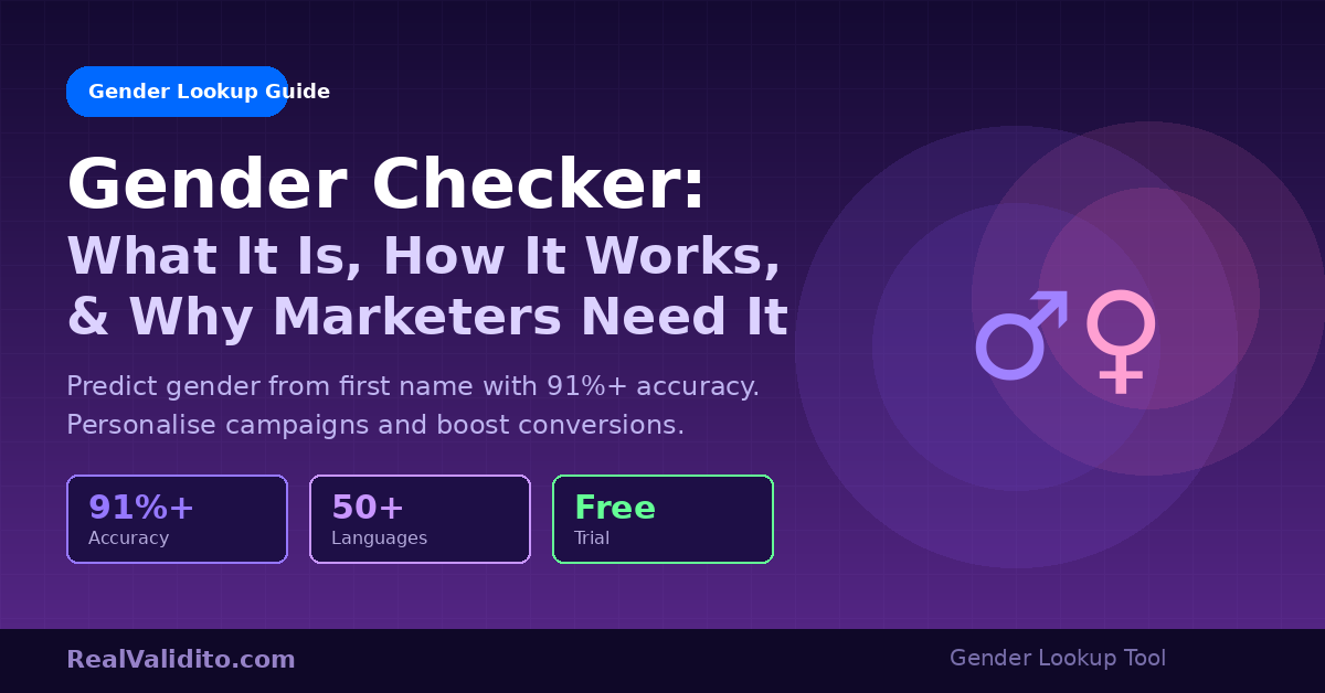 Gender Checker Tool — Predict Gender from First Name | RealValidito